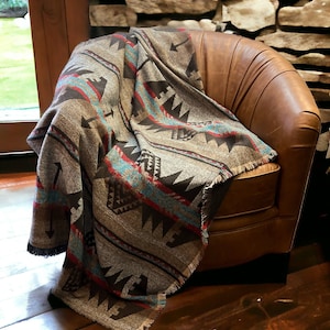 Gorgeous Soft Wool Aztec Southwestern Style Throw Blanket, Multiple ...