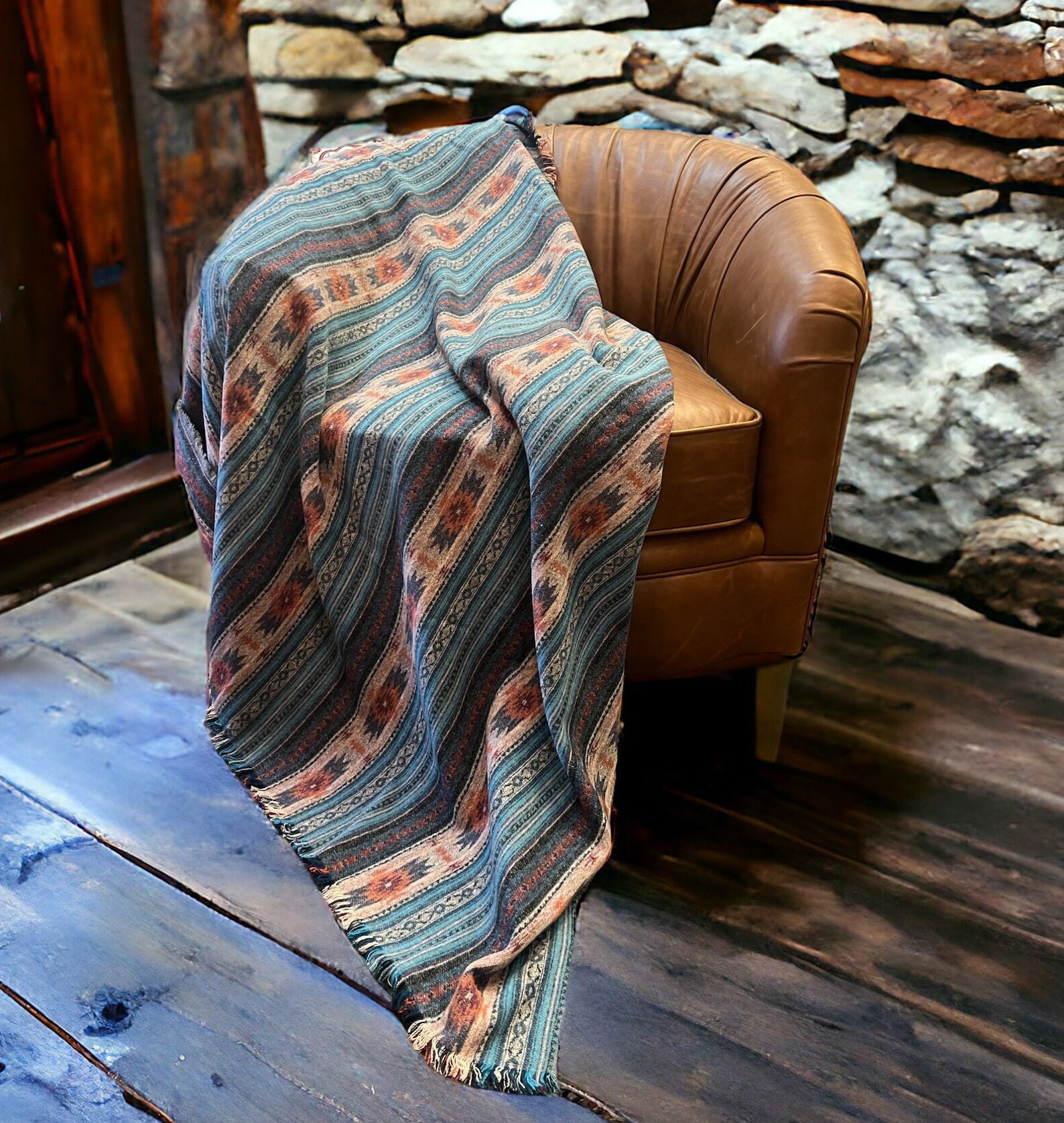 Gorgeous Soft Wool Aztec Southwestern Style Throw Blanket, Multiple ...