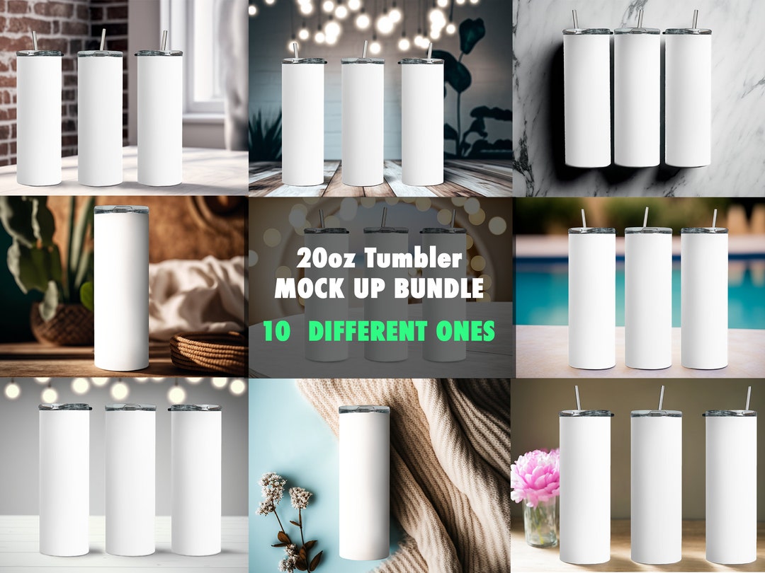 10 Different 20z Tumbler Straight Mock up PNG File - Edit in CANVA ...