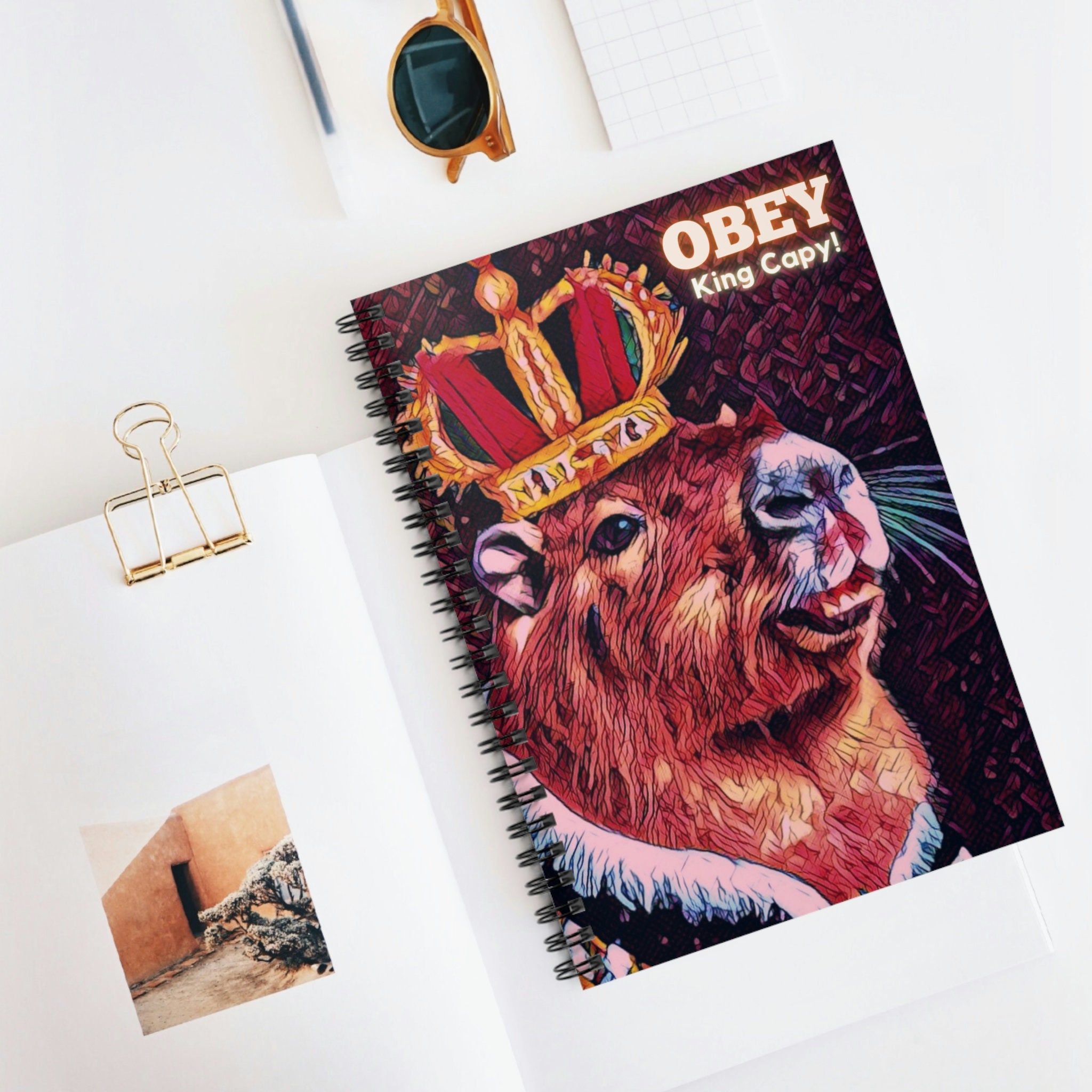 Spiral Notebook With Capybara Design - Obey King Capy! - Spiral ...