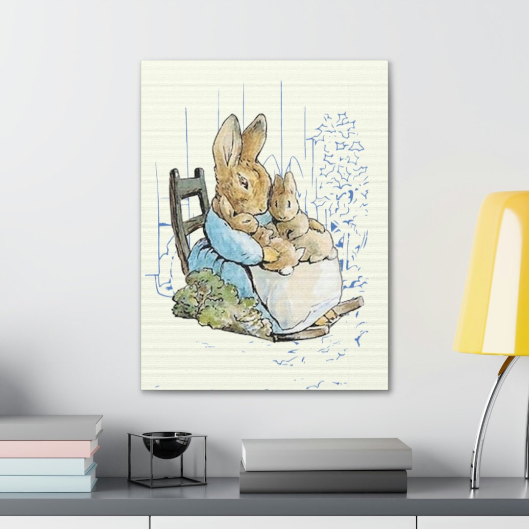 Peter Rabbit Mother Rocking Chair Canvas Wall Decor Nursery Decor Wall ...