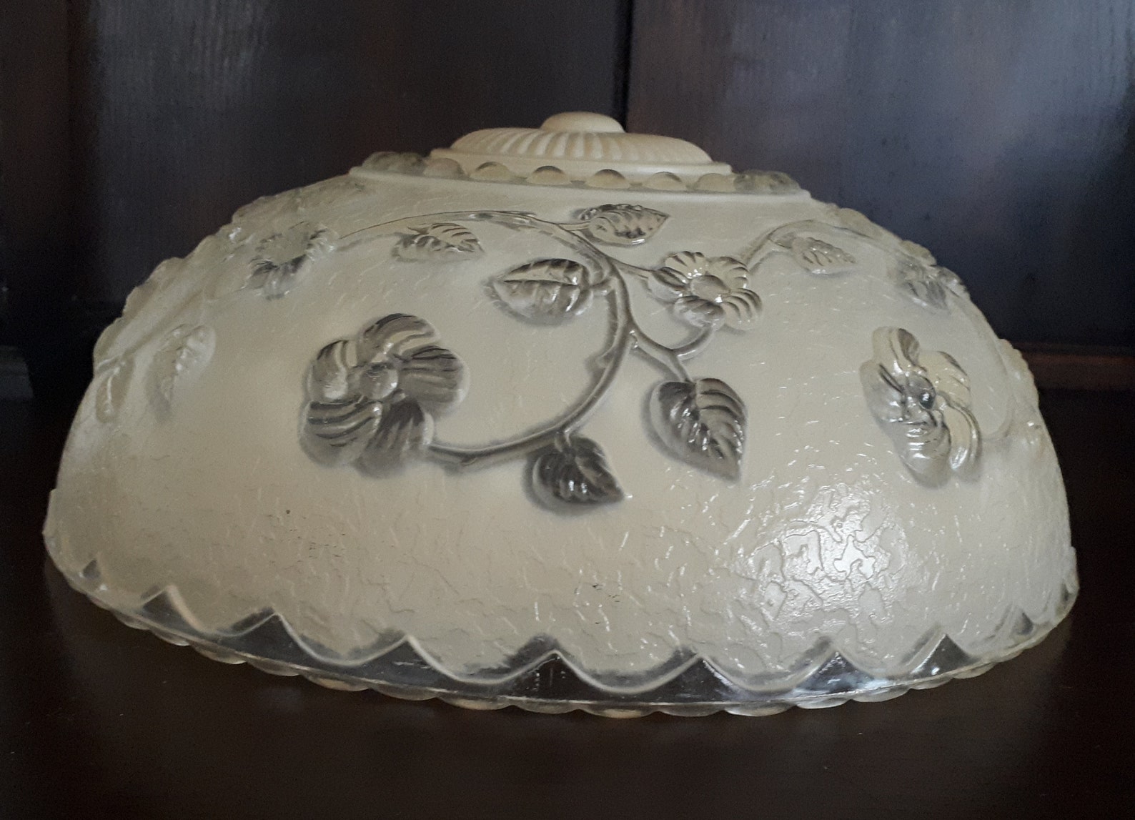 Champagne Art Deco Glass Light Shade or Cover With Floral Motif - Etsy ...