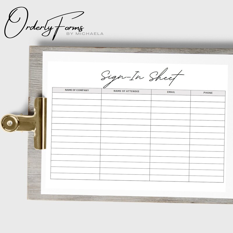Sign in Sheet - Etsy
