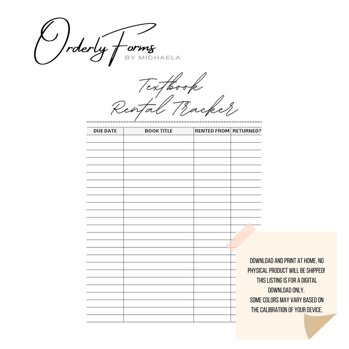 Textbook Rental Tracker, School Books, Textbook Tracker, Teacher ...