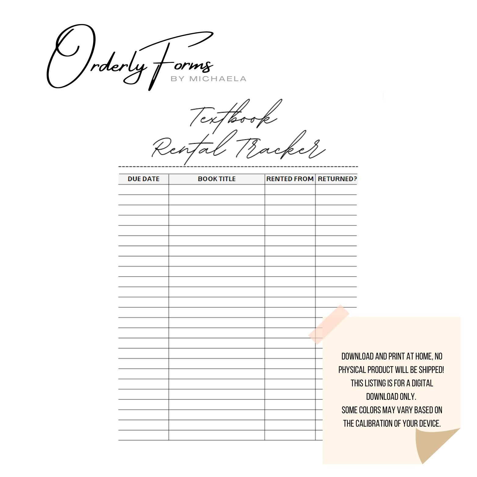 Textbook Rental Tracker, School Books, Textbook Tracker, Teacher ...