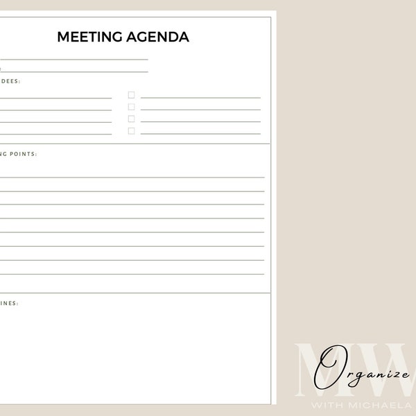 Secretary Notes Template - Etsy