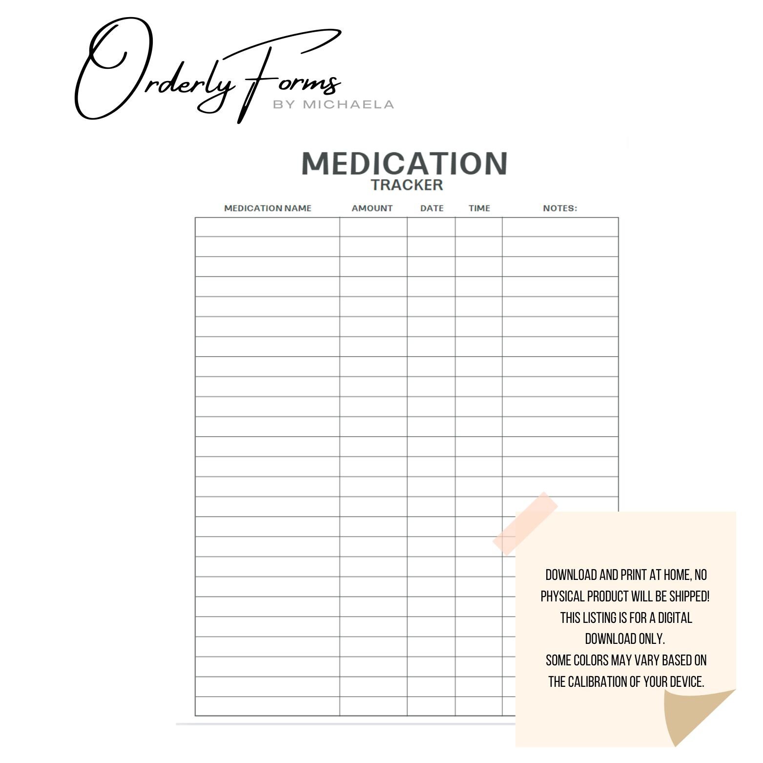 Medication List, Med Management, Health and Wellness, Medicine Reminder ...