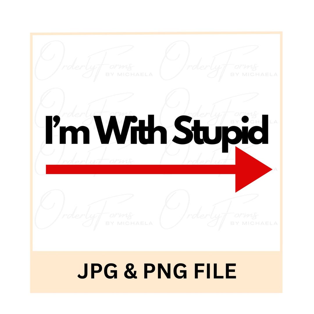 I'm With Stupid Design, Funny Arrow JPG, Red Arrow Clipart, Humorous ...