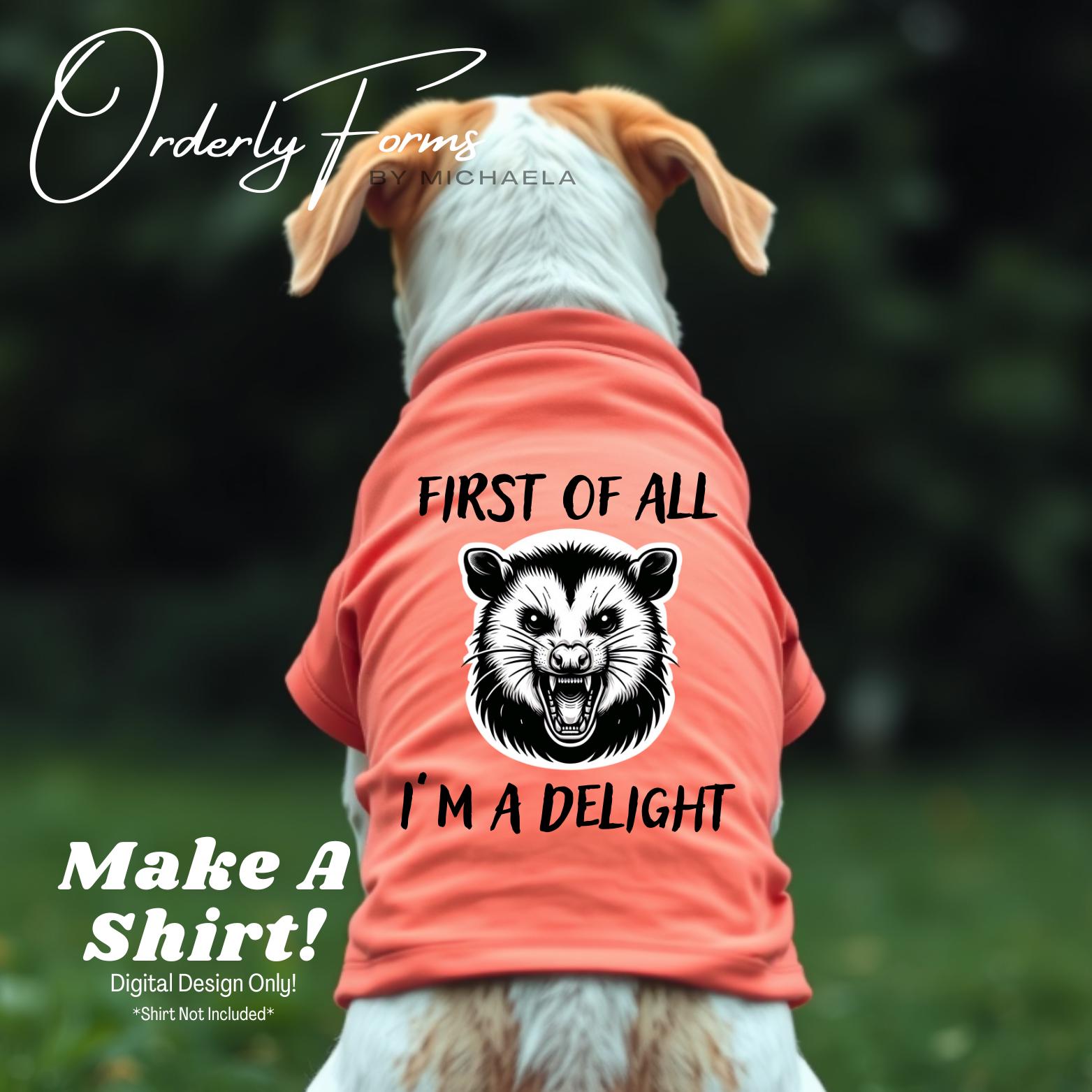 First of All I'm a Delight, Possum Lover, Animal Art PNG, Possum Decor ...
