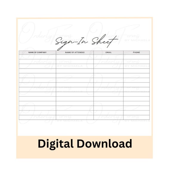 Guest Sign In Sheet Printable
