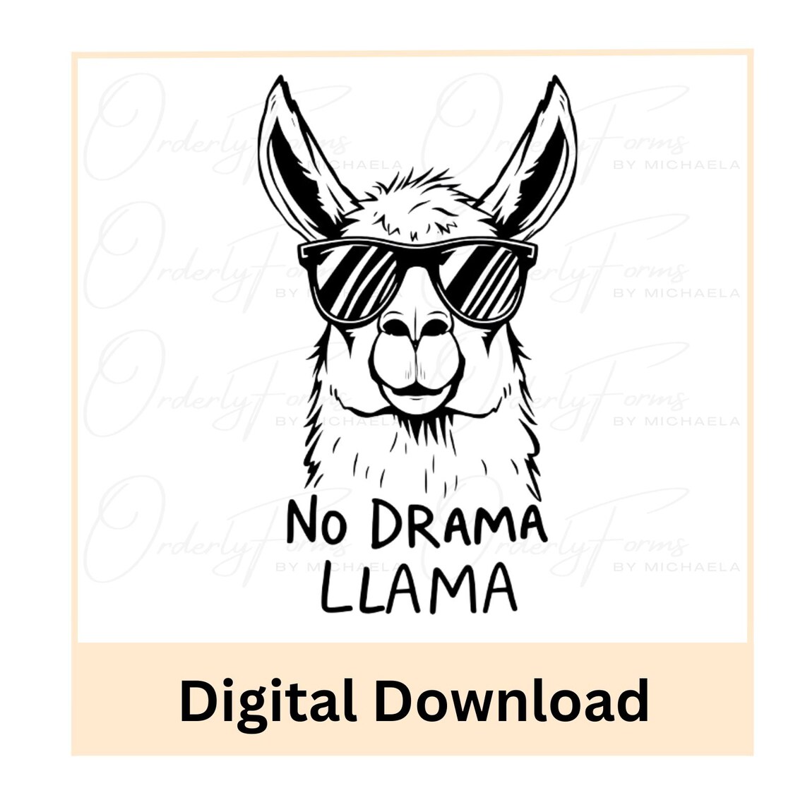 No Drama Llama, Funny Llama Design, Sarcastic Quote, Popular Meme ...