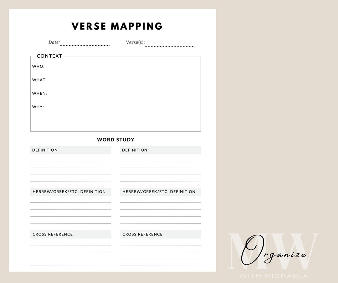 Verse Mapping digital Download - Etsy