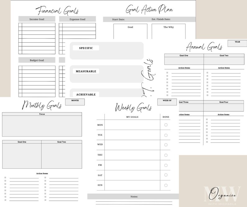 GOALS BINDER 24 Pages digital Download - Etsy