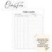 Time Card Printable, Employee Hours, Work Schedule Tracker, Work Log ...