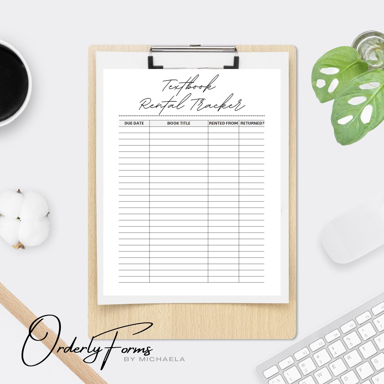 Textbook Rental Tracker, School Books, Textbook Tracker, Teacher ...