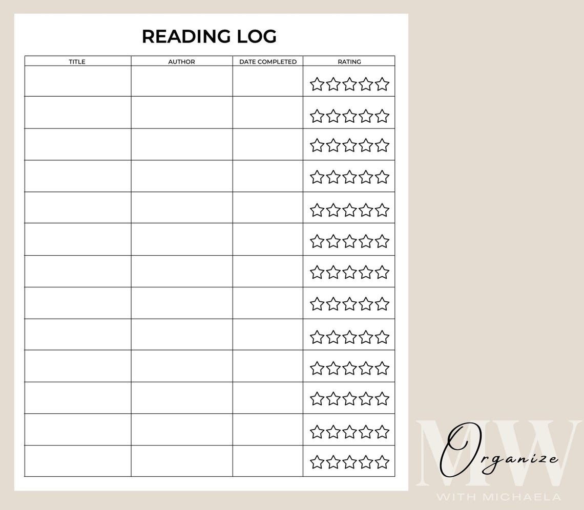 Reading Log Printable, Reading Tracker, Books to Read, Books I've Read ...