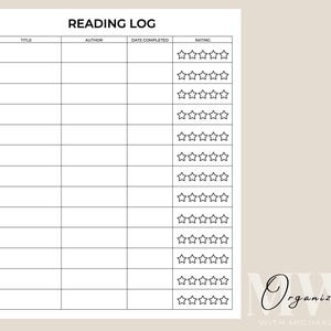 Reading Log Printable, Reading Tracker, Books to Read, Books I've Read ...