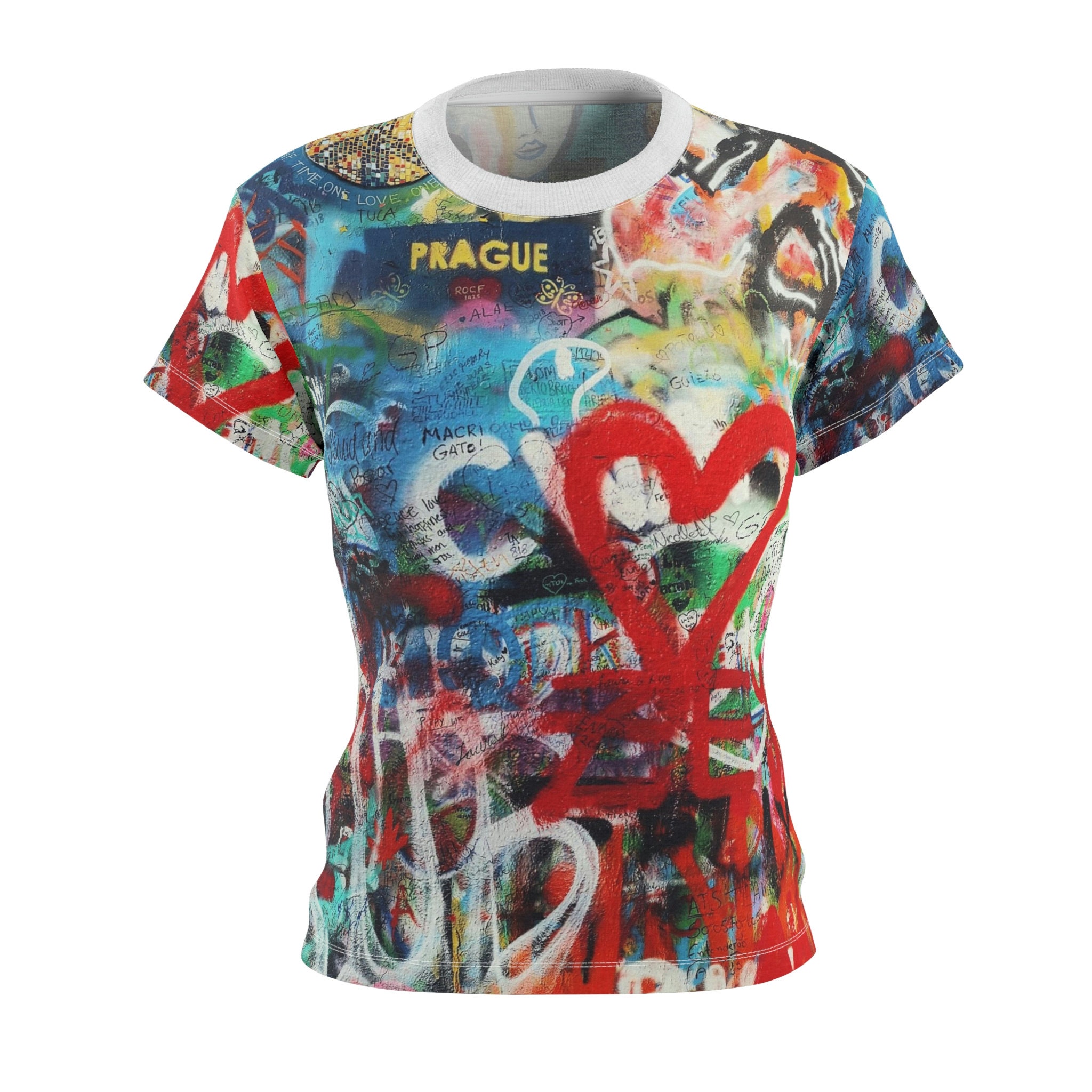 Women's AOP Cut & Sew Tee Graffiti Style Inner City Walls Paintjob ...