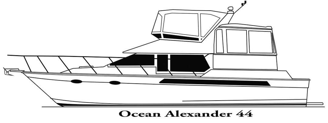 Ocean Alexander 44 Line Drawing - Etsy