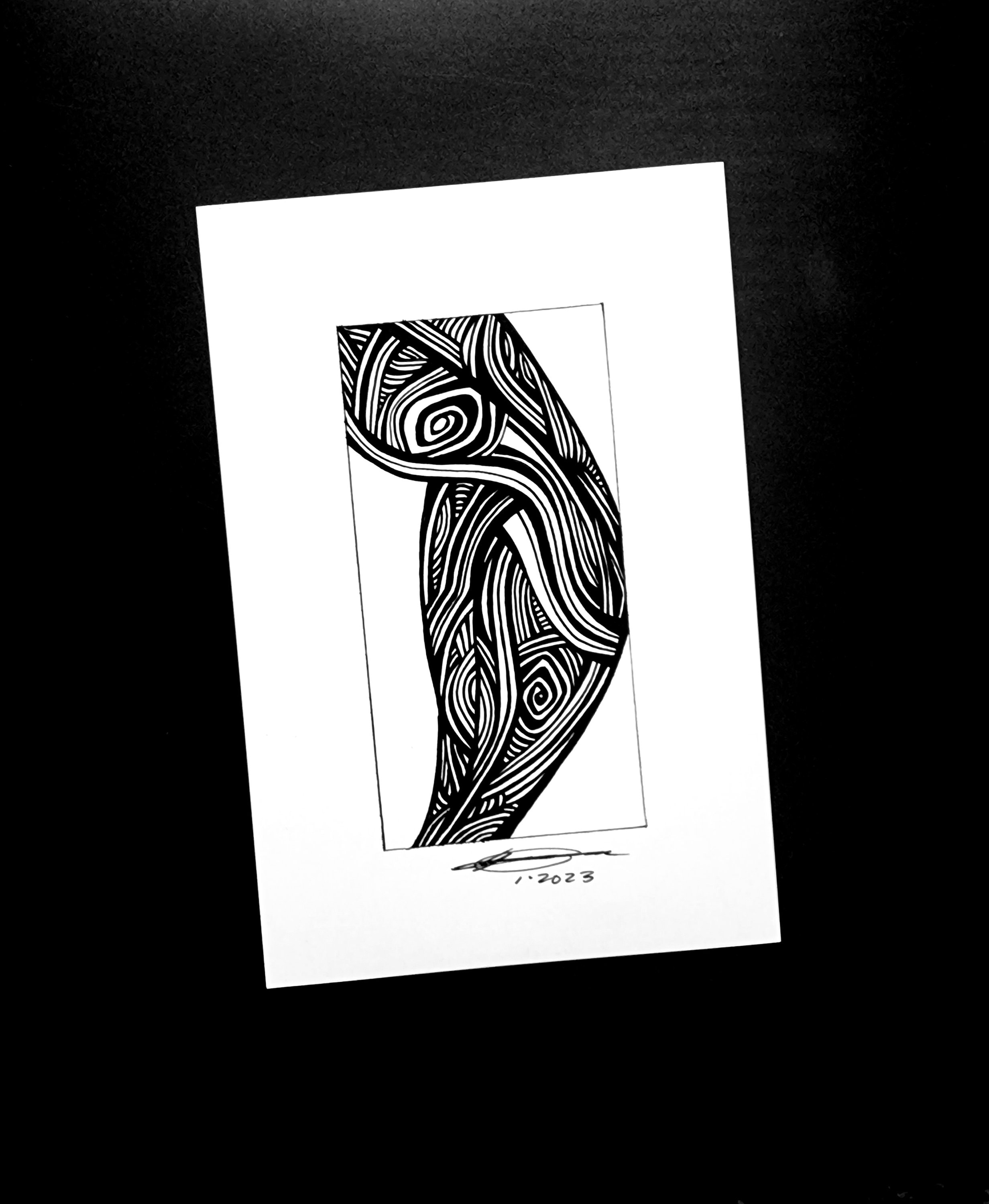 Black Pen Art Abstract