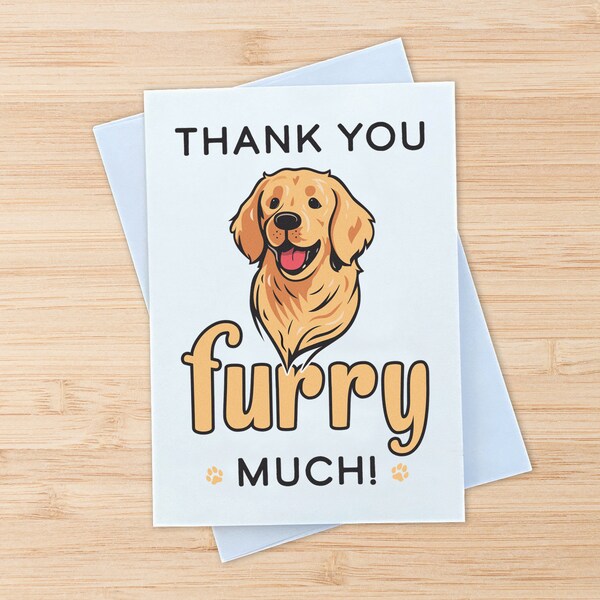 Furry Thank You Card - Etsy