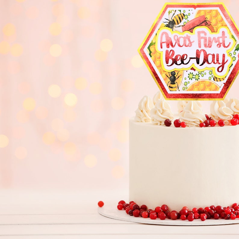 First Bee Day Cake Topper 1st Birthday First Birthday Cake Topper Bee ...