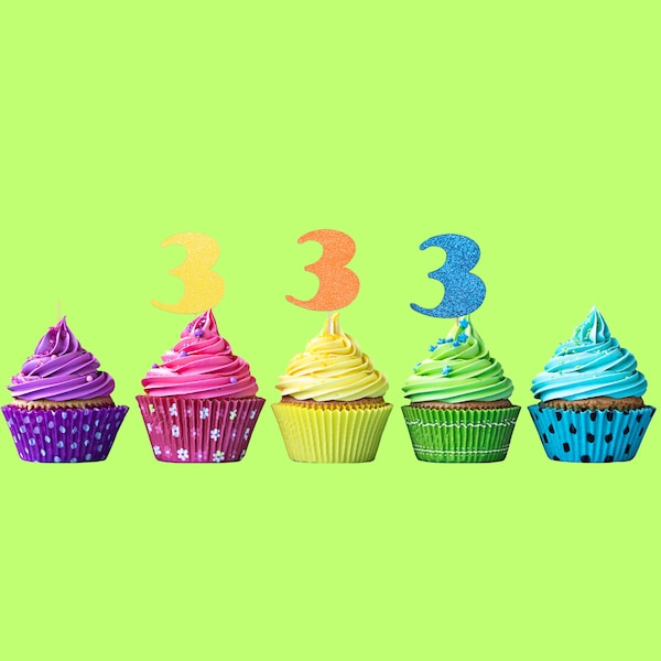 Number 5 Cupcake Toppers - Etsy