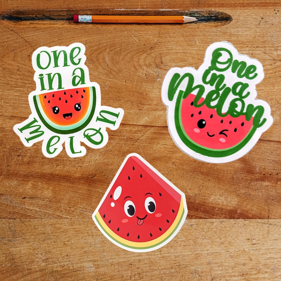 One in a Melon Watermelon Sticker Bundle | Vinyl Sticker | Watermelon ...