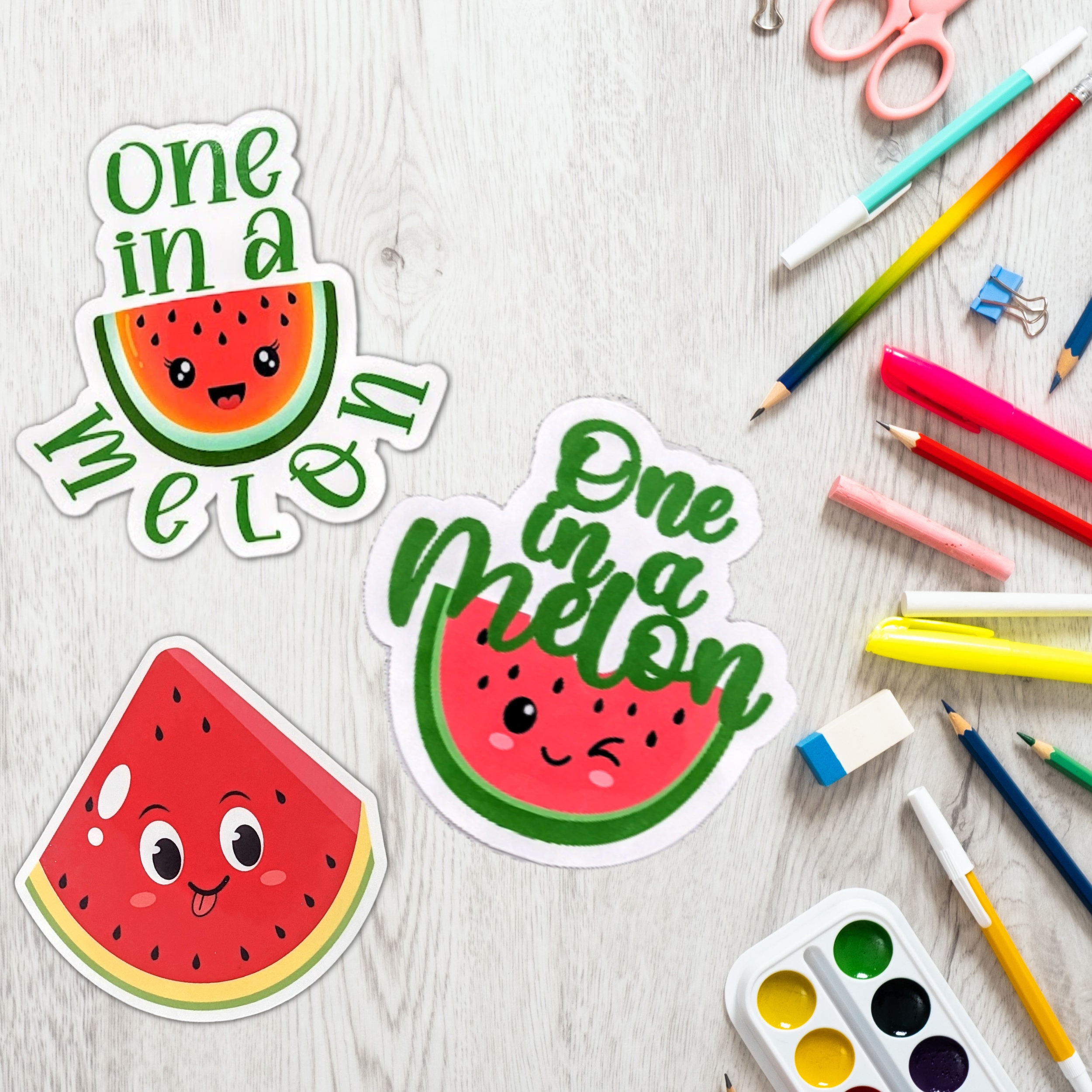 One in a Melon Watermelon Sticker Bundle Vinyl Sticker Watermelon ...