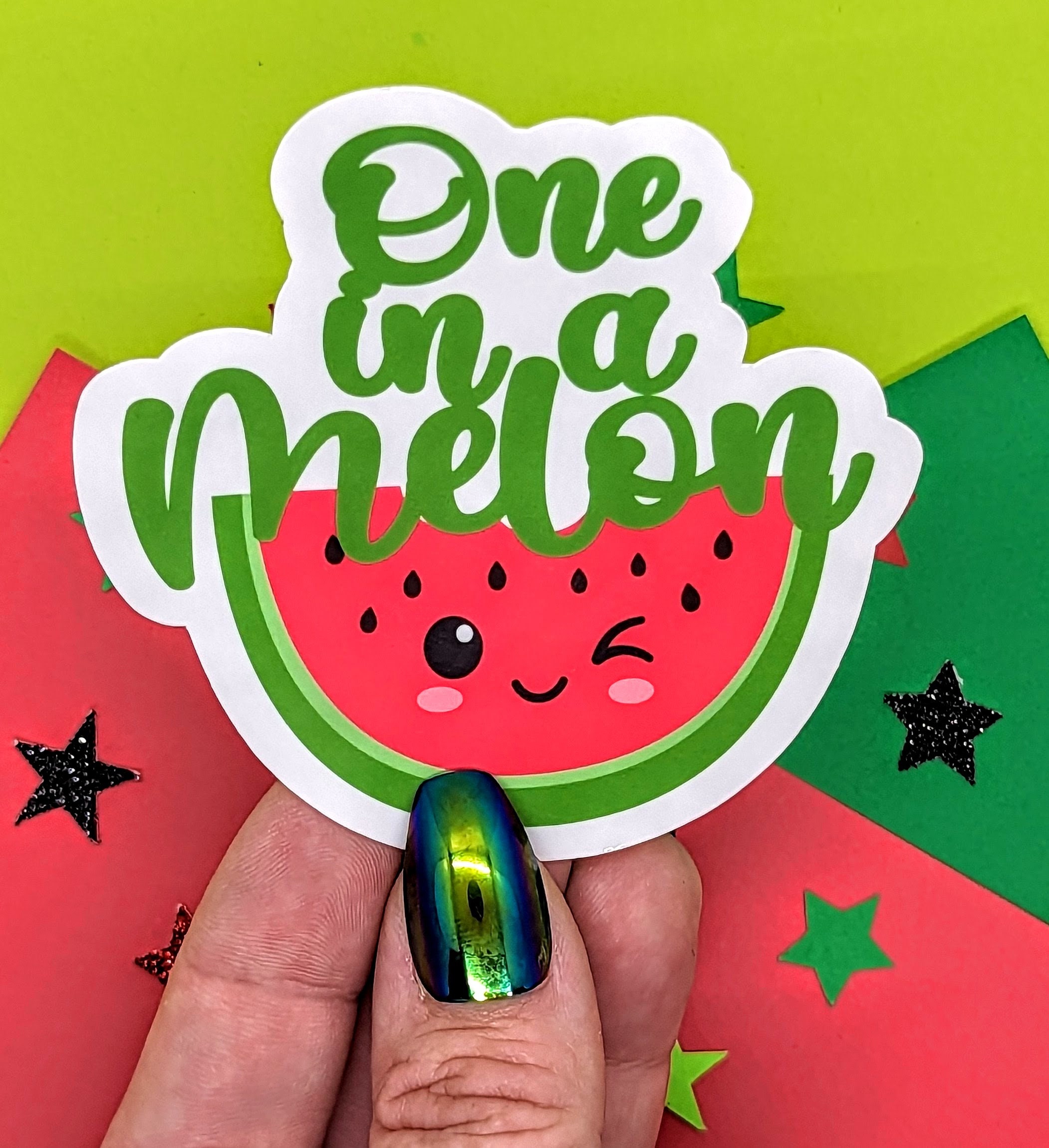 One in a Melon Pink Vinyl Sticker | Watermelon Sticker | First Birthday ...