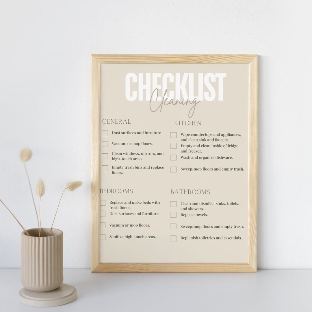 Airbnb Cleaning Checklist Template, Printable Airbnb Host and ...