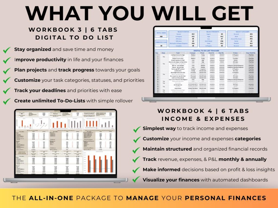 Personal Finance Template Excel Income Expense Spreadsheet Family ...