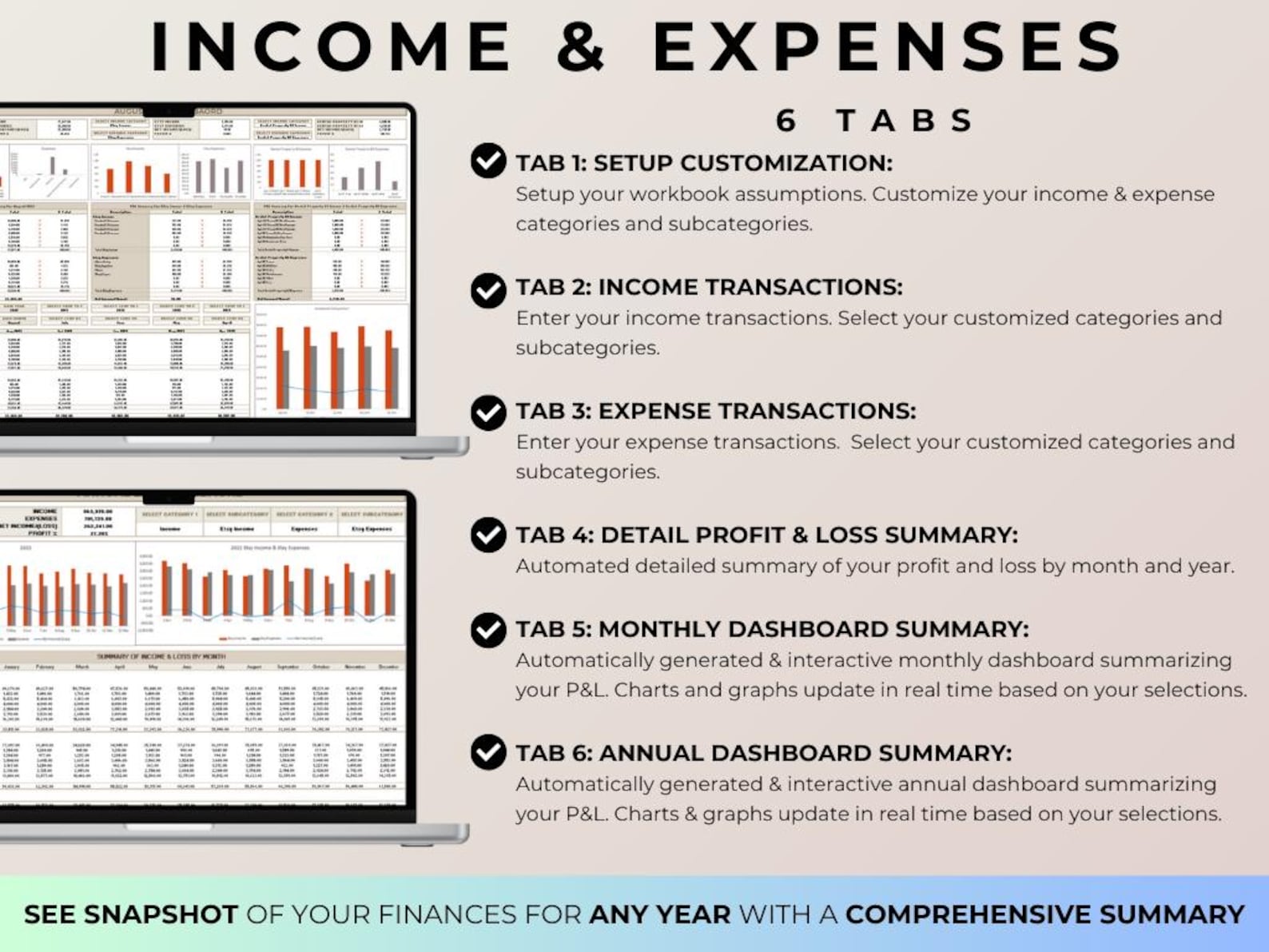 Personal Finance Template Excel Income Expense Spreadsheet Family ...