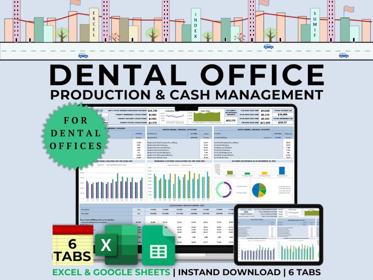 Dental Office Cash Management and Financial Manager (excel and Google ...