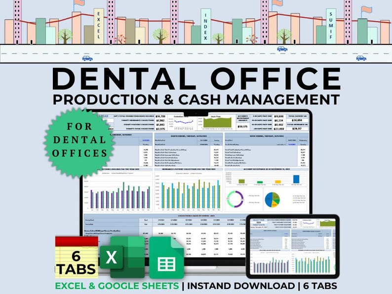 Dental Office Cash Management Tracker Excel Dental Office Financial ...