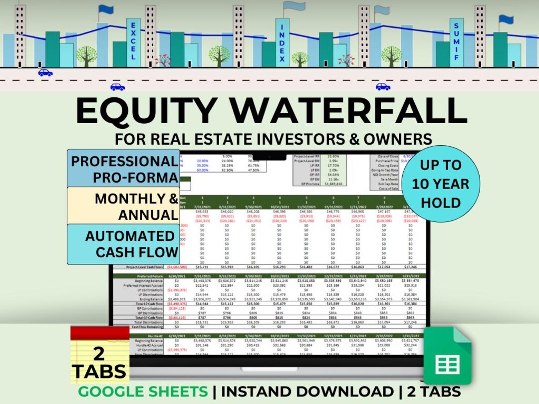 Investment Financial Modeling Template Cash Flow Analysis Real Estate ...