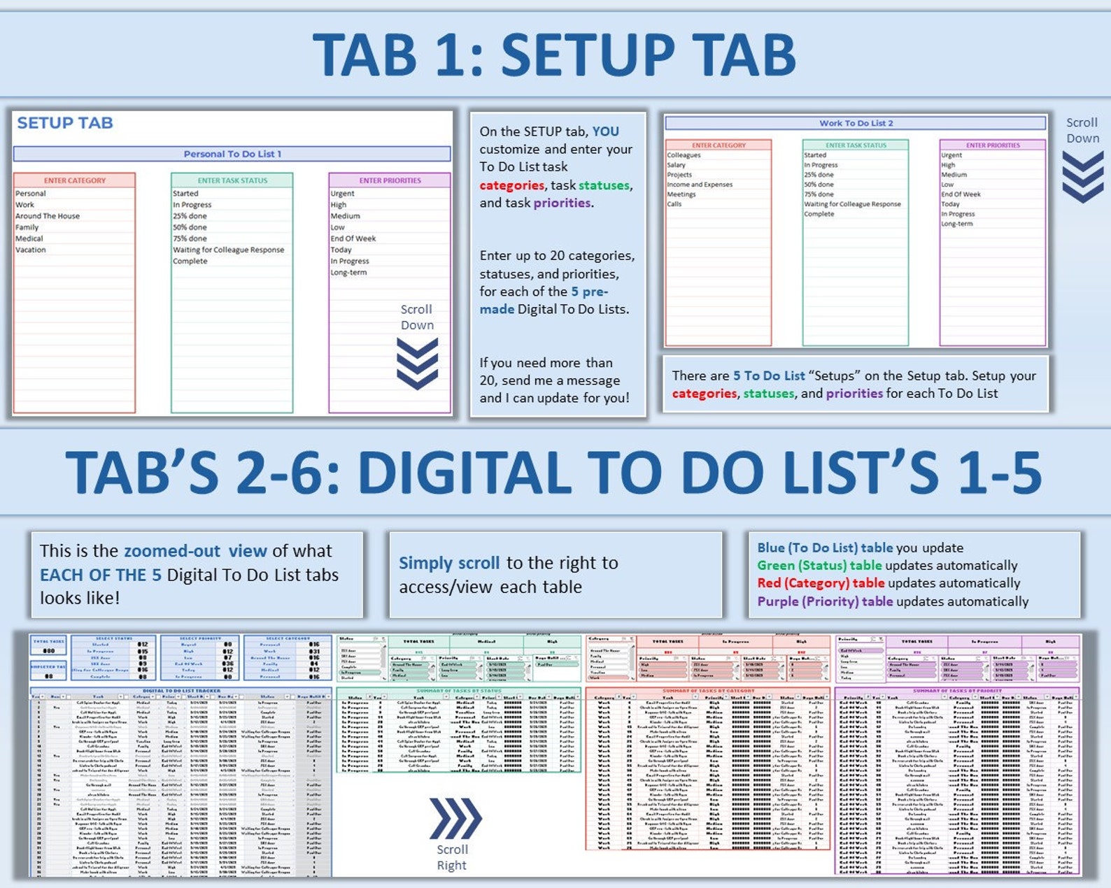 To Do List Tracker Task Planner Excel to Do List Template Productivity ...