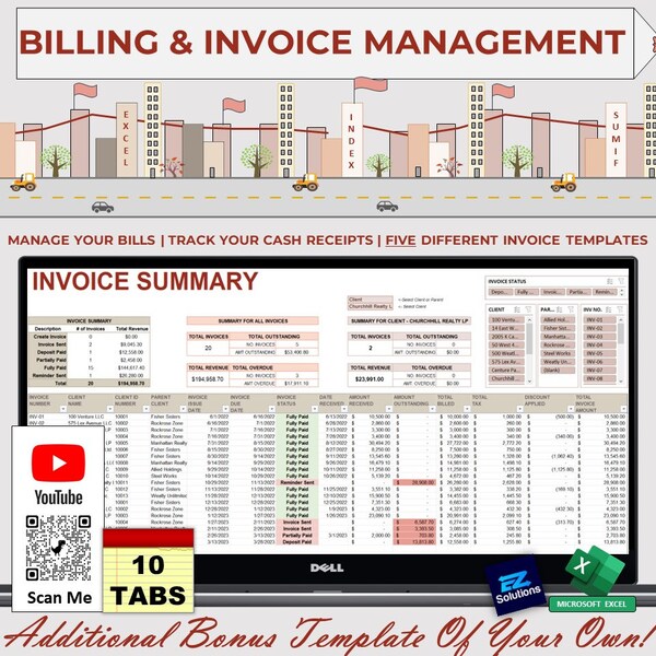 Invoice Tracker Template Excel - Etsy