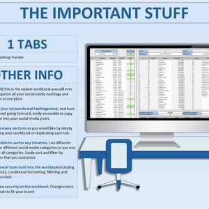 Social Media Excel Hashtag Planner Excel Template Keyword Manager List ...