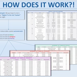 To Do List Tracker Task Planner Excel to Do List Template Productivity ...
