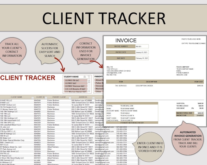 Excel Billing, Invoicing, Time Entry Tracker & Analysis, Small Business ...