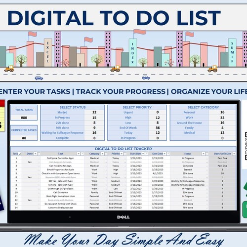 Task Tracking Spreadsheet Task Planner Digital to Do List - Etsy