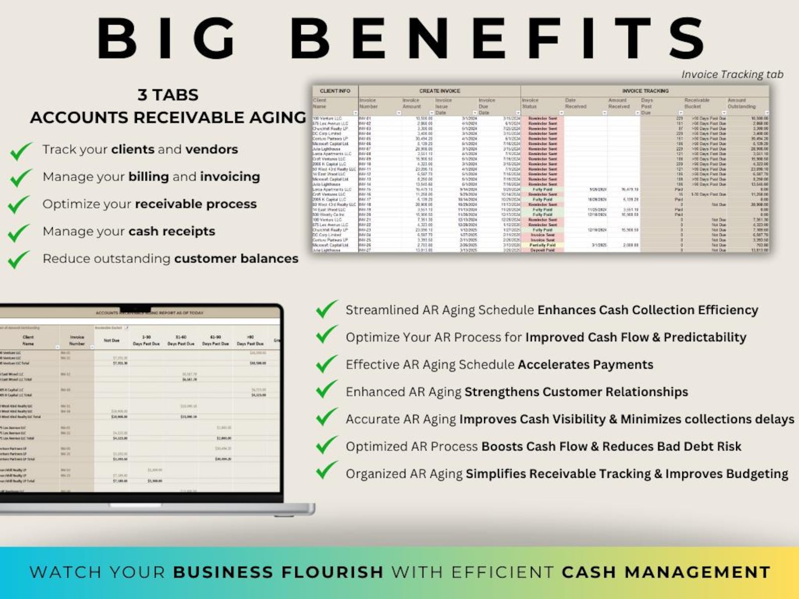 Accounts Receivable Aging Report Dashboard Excel Tracker Accounts ...