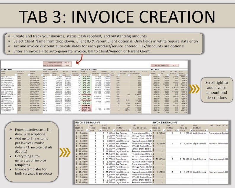 Excel Receivables, Invoicing, & Billing Management, Invoice Tracker ...