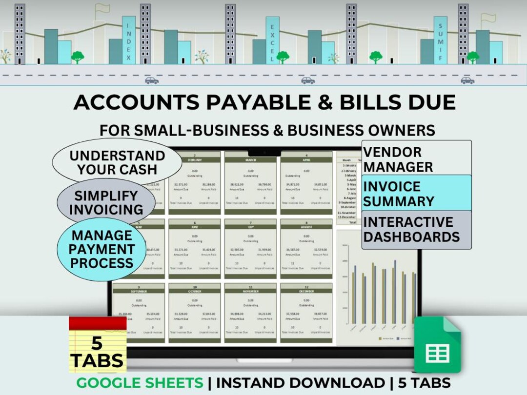 Accounts Payable Tracker Bills Due Google Sheet Invoice Template Cash ...