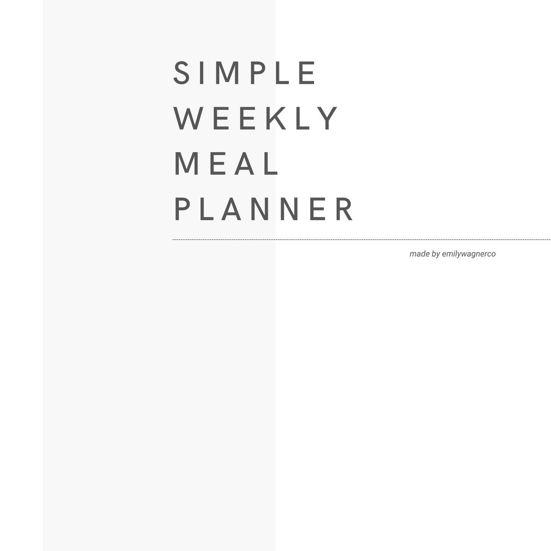 Simple Weekly Meal Planner - Etsy