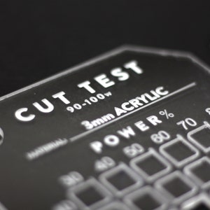 Laser Cutting & Engraving Test Cards, Versions for 5w, 10w, 20w, 40w ...