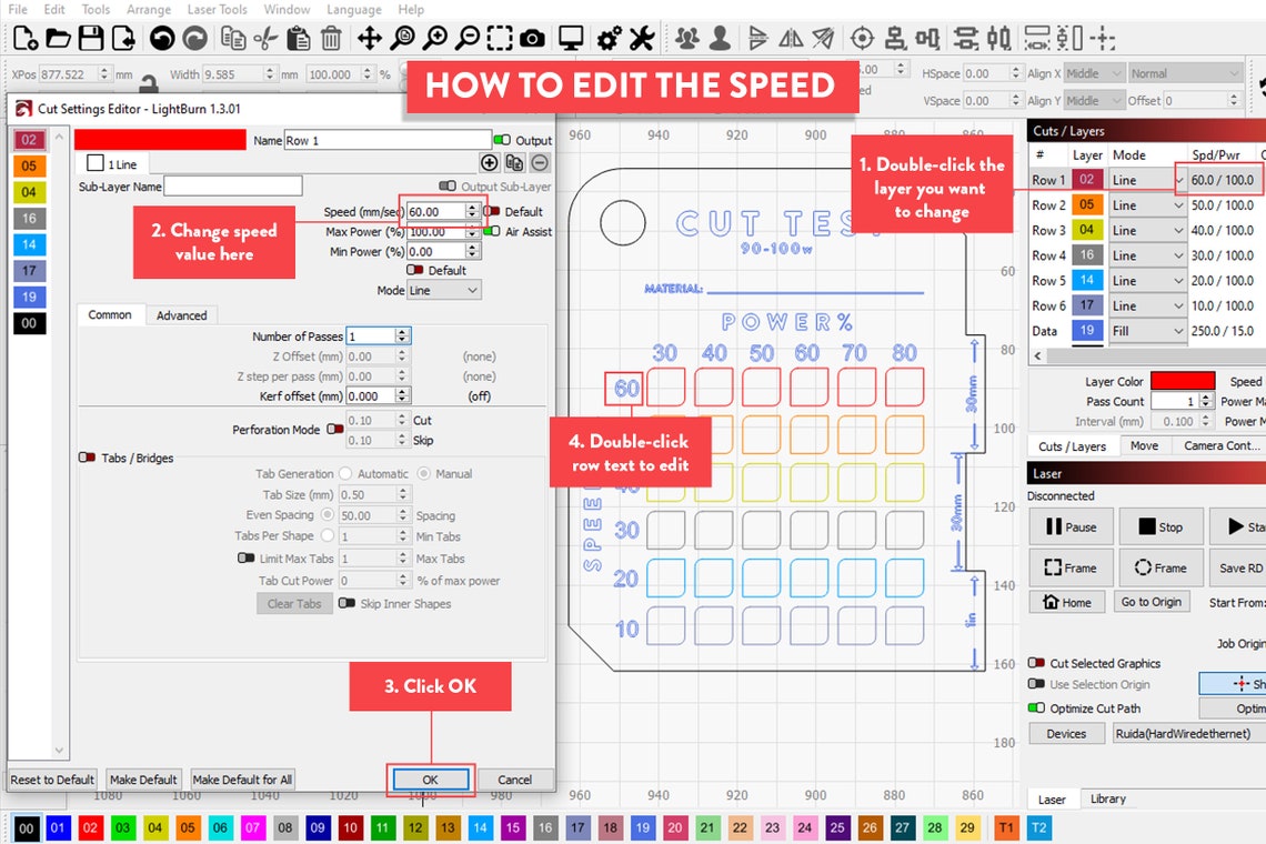 Laser Cutting & Engraving Test Cards Multiple Versions for - Etsy