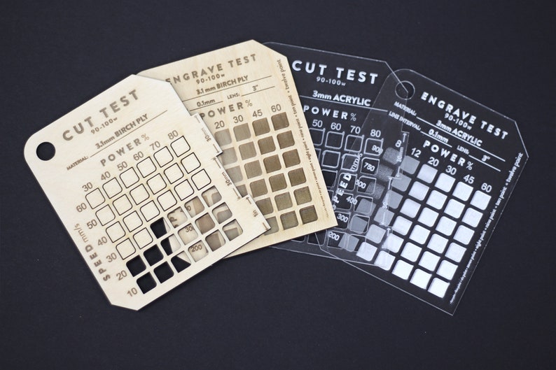 Laser Cutting & Engraving Test Cards Multiple Versions for - Etsy