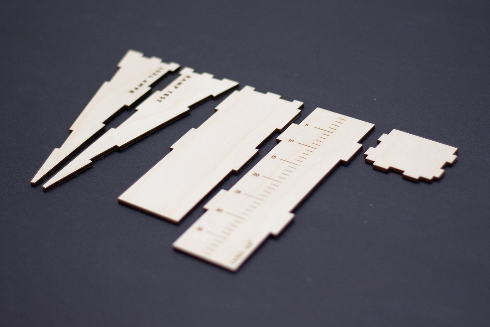 Laser Cutting & Engraving Ramp Test Digital Files, CO2 Lens Focal Depth ...